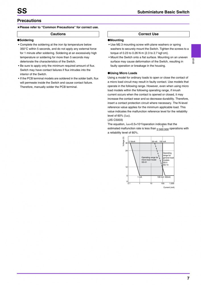 OMRON SS series datasheet page 7