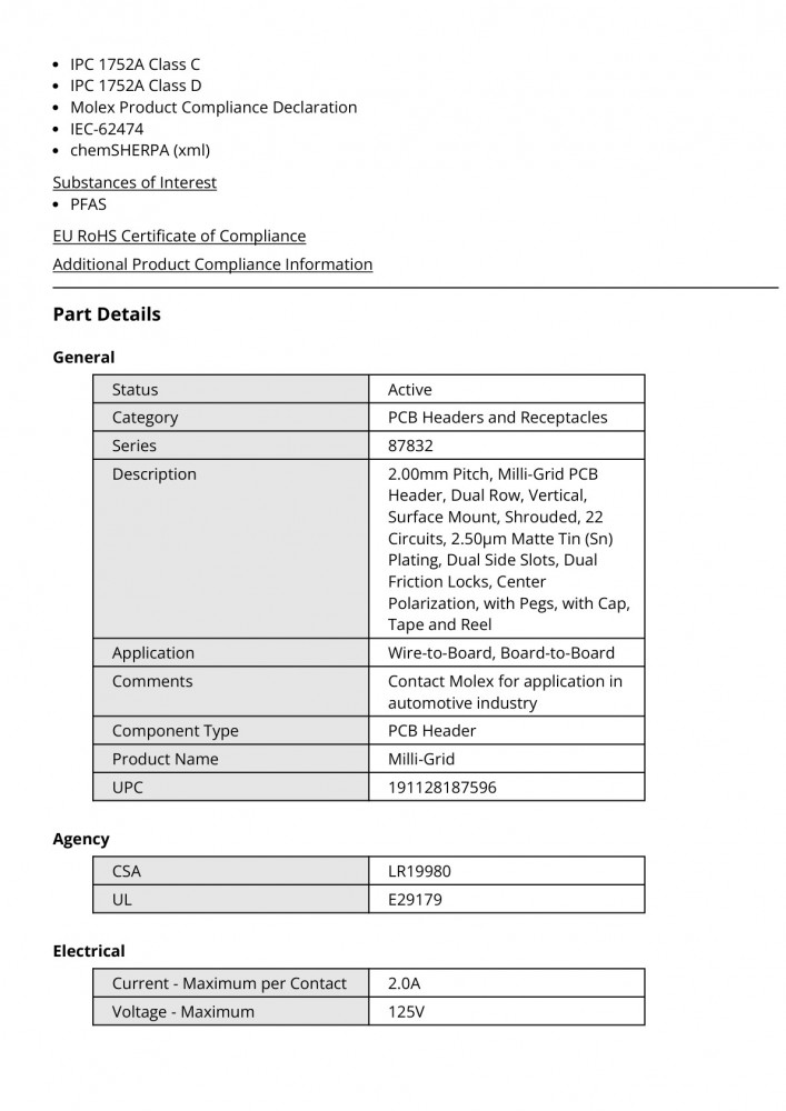 MOLEX 878326072 technical document image, page 2