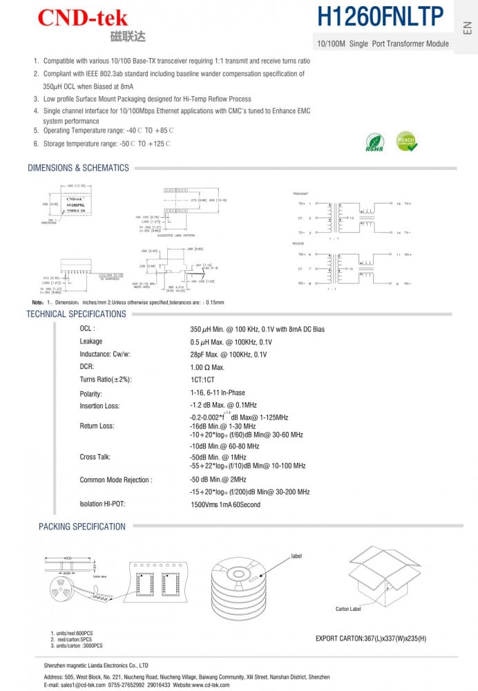 H1260FNLTP-CND technical document page