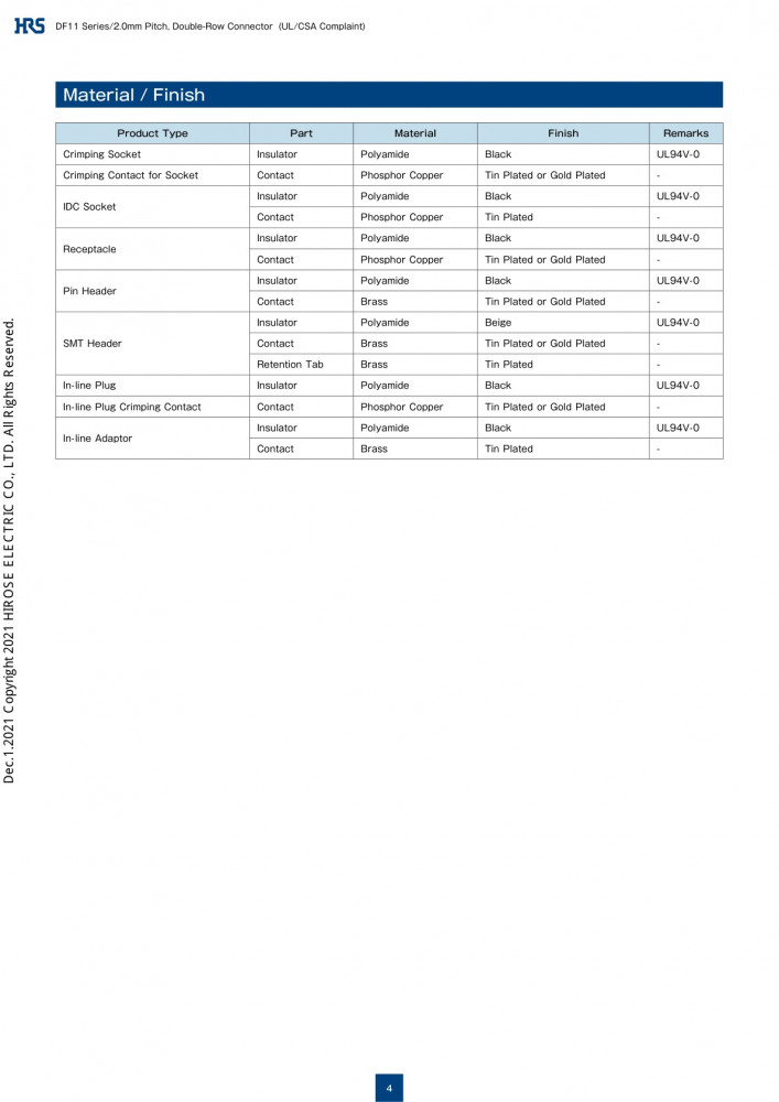 HRS DF11 datasheet page 4