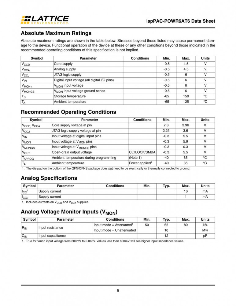 ISPPAC-POWR6AT6 datasheet page 5