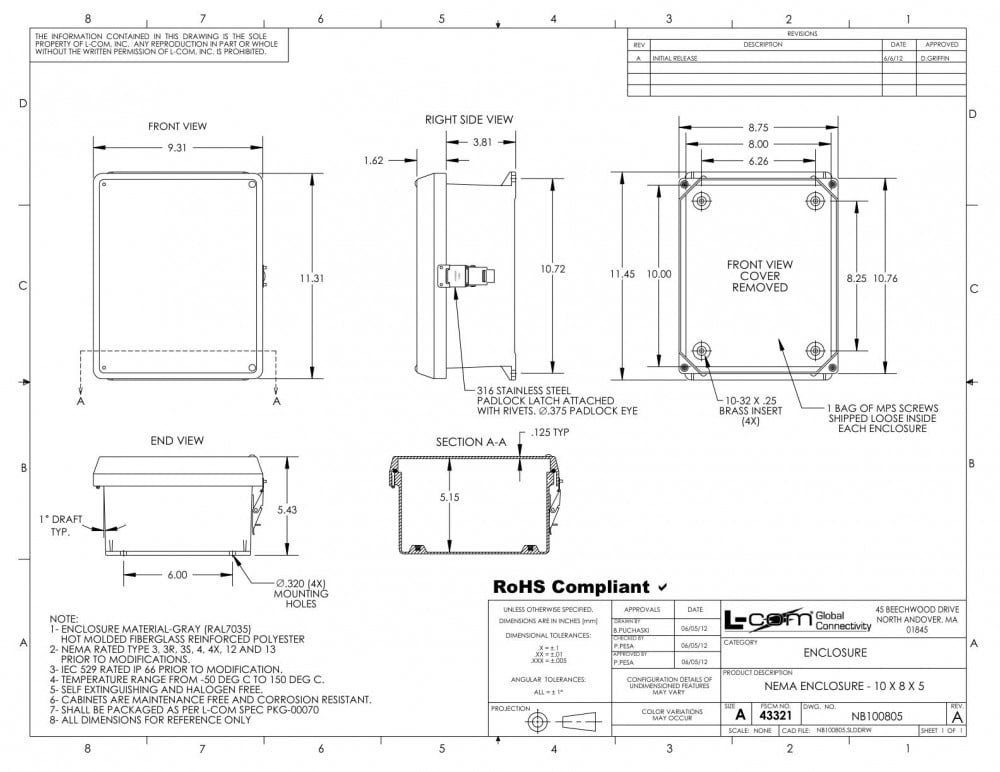 L-com NB100805 technical document preview