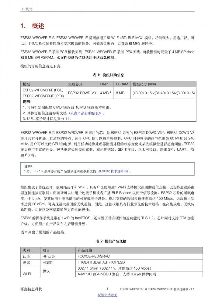 ESP32-WROVER-IE technical document page 6