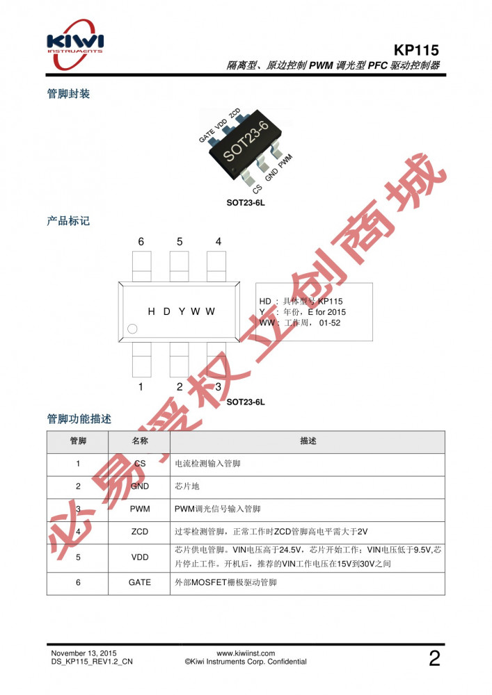 KP115LGA datasheet page 2