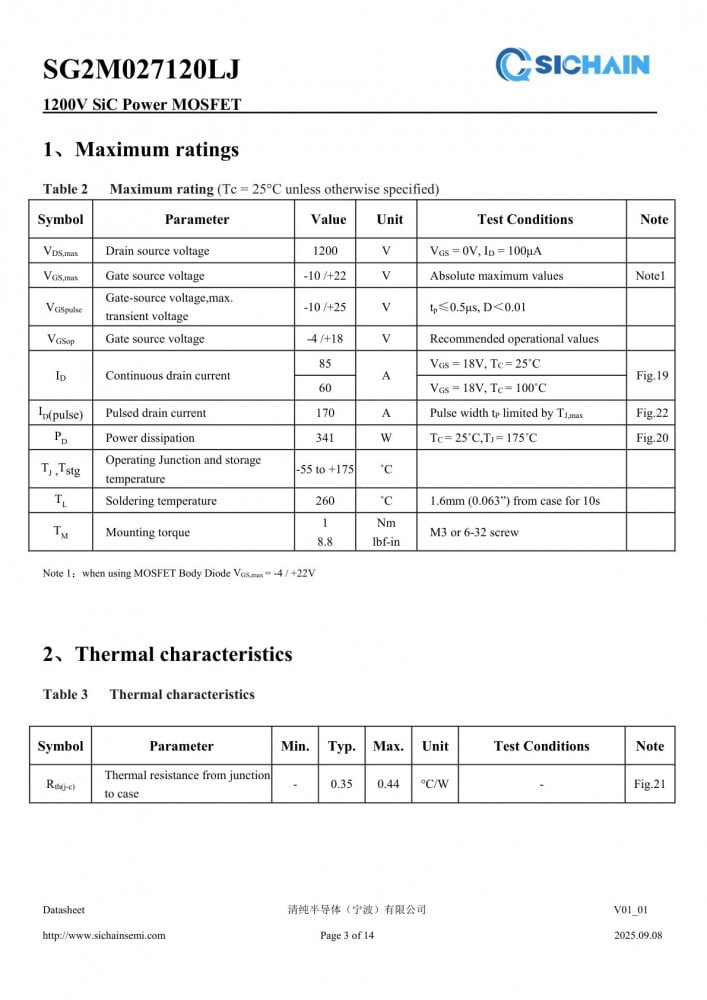 SG2M027120LJ datasheet page 3