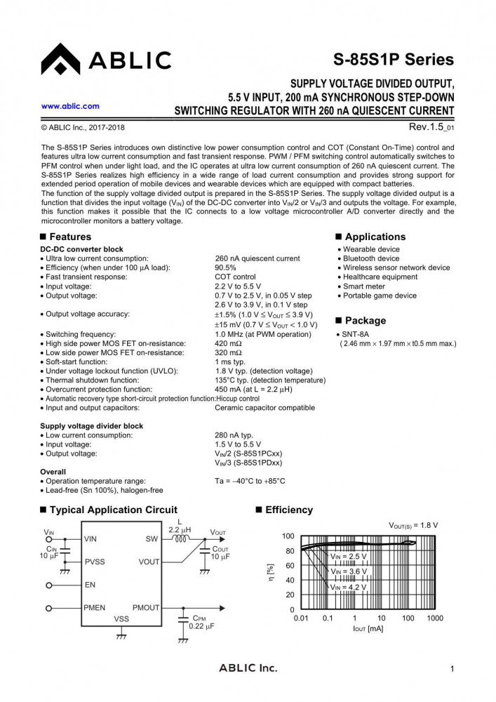 S-85S1P datasheet page 1