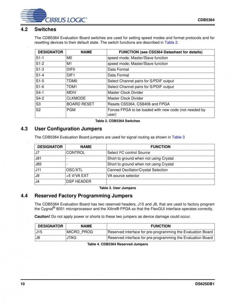 CDB5364 documentation page 10