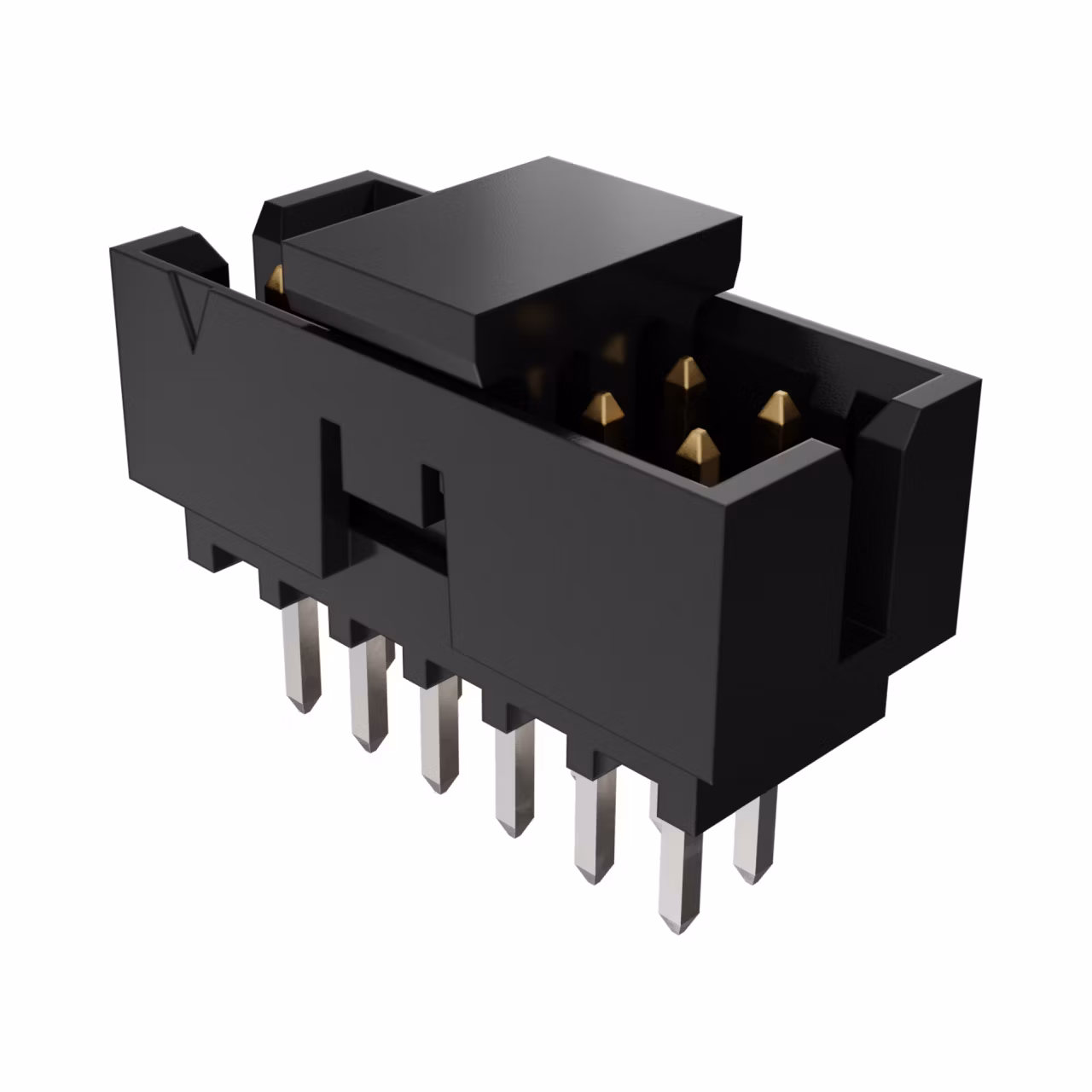 2.00mm Pitch, Milli-Grid PCB Header, Dual Row, Vertical, Through Hole, Shrouded, 12 Circuits, 0.38µm Gold (Au) Plating, 3.50mm Tail Length, Dual Side Slots, Center Friction Lock, with Cap, Tube for sale