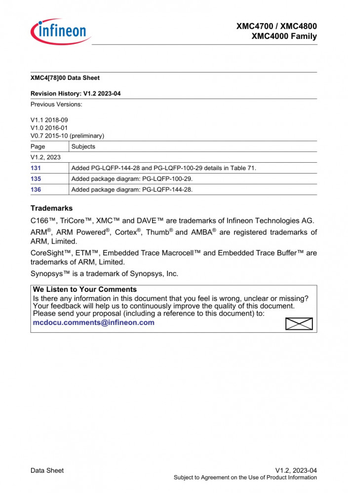 Infineon XMC4700 XMC4800 datasheet page 4