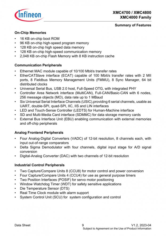 Infineon XMC4700 XMC4800 datasheet page 9