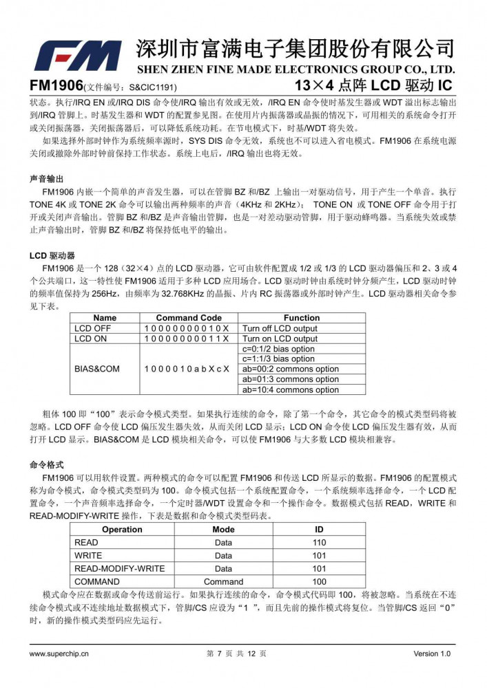 FM1906 datasheet page 7