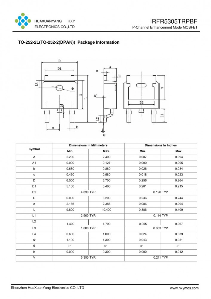 IRFR5305TRPBF-HXY datasheet page 6