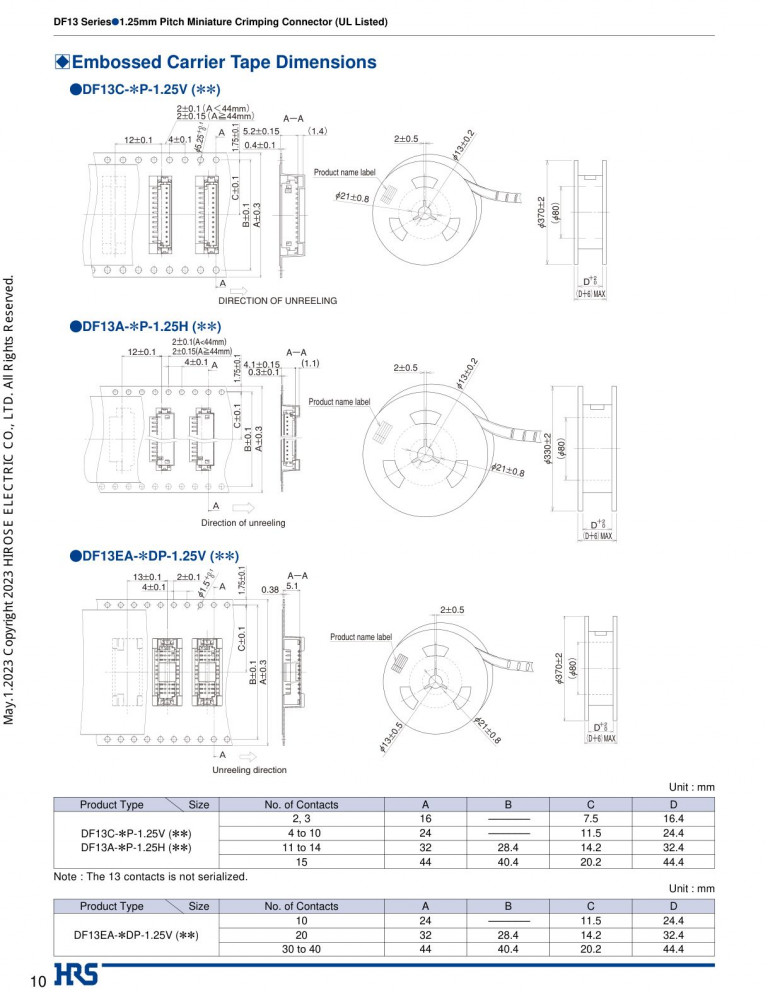 HRS DF13 datasheet page 10