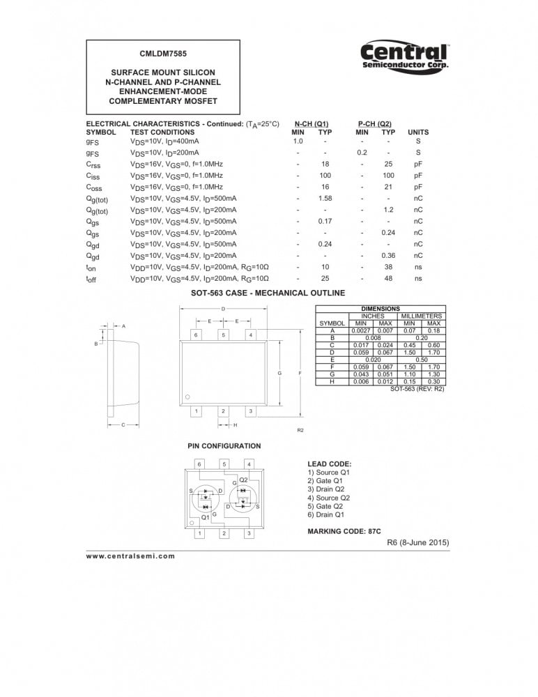 CMLDM7585 datasheet page 2