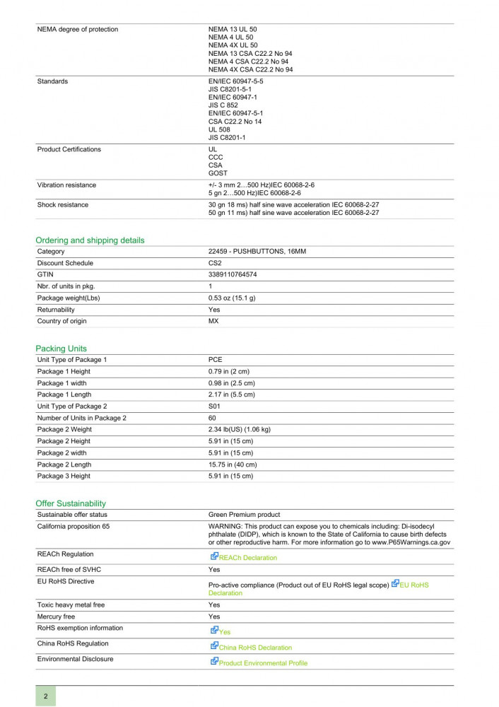 XB6DD221B technical document page 2