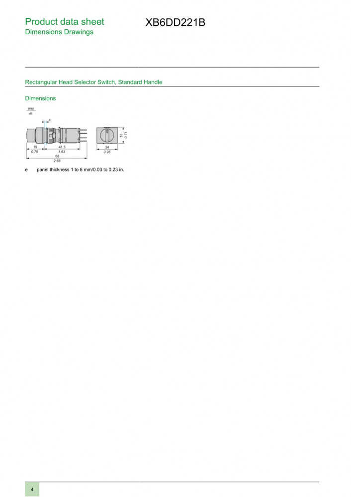 XB6DD221B technical document page 4