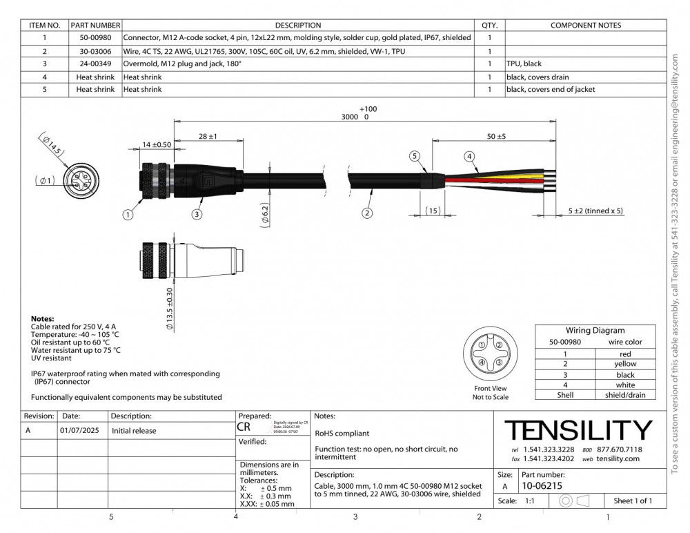 Tensility International 10-06215 product drawing
