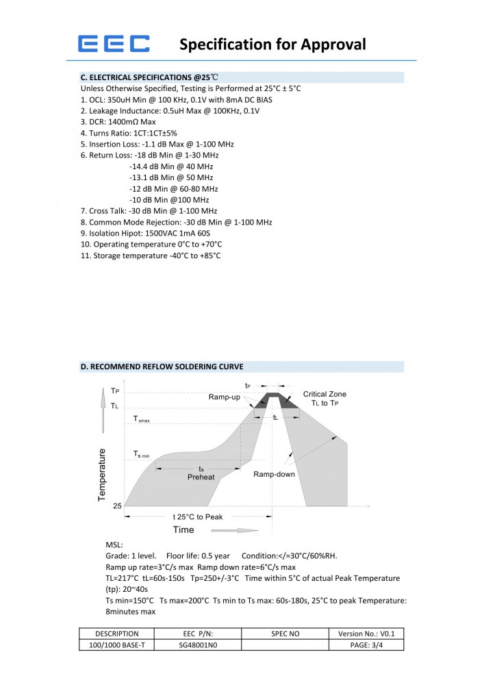SG48001N0 approval specification page 4
