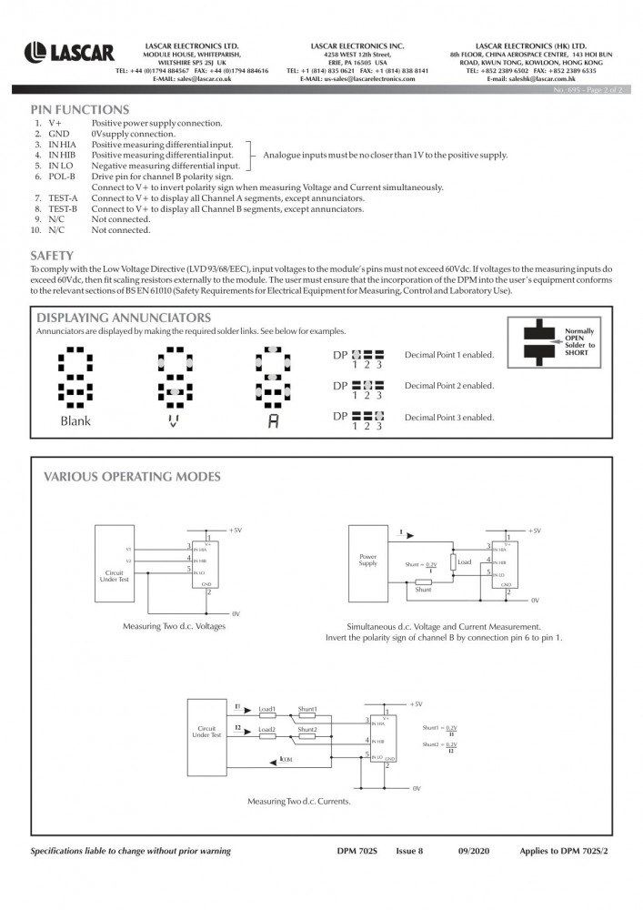 DPM 702S technical document, page 2