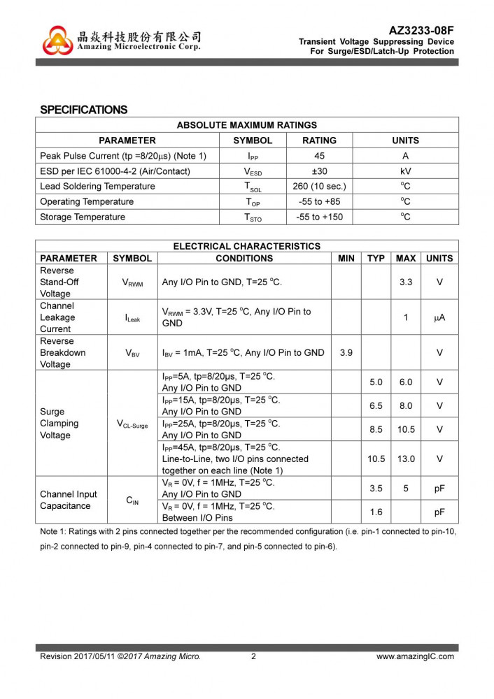 AZ3233-08F datasheet page 2