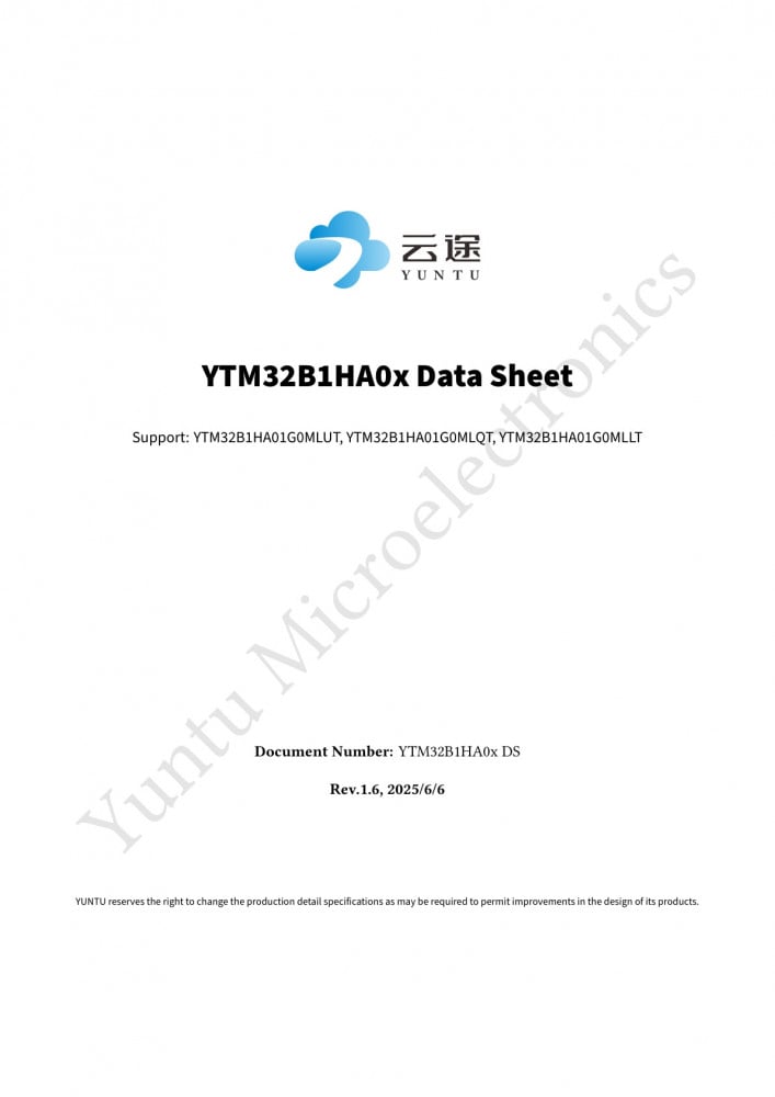 YTM32B1HA0x datasheet page 1
