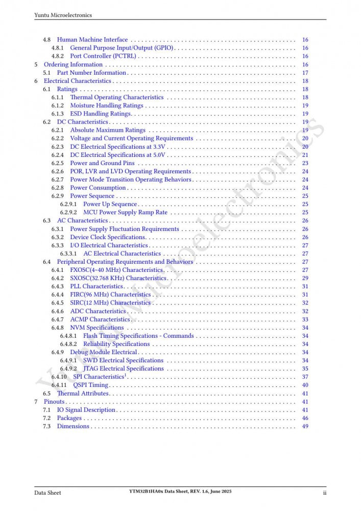 YTM32B1HA0x datasheet page 4