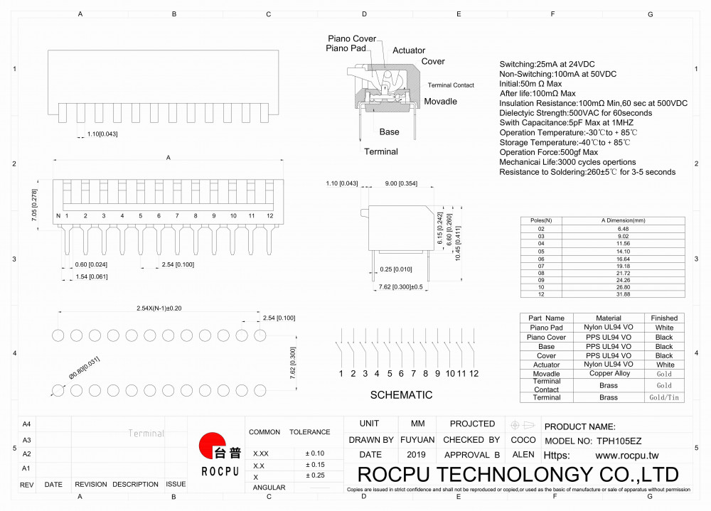 TPH105EZ technical drawing preview
