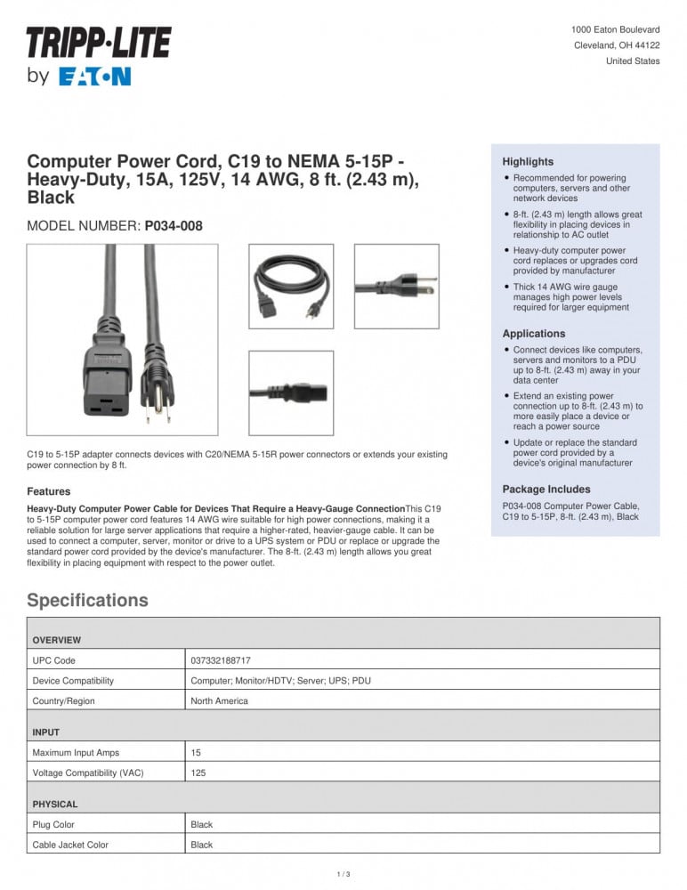 P034-008 technical document page 1