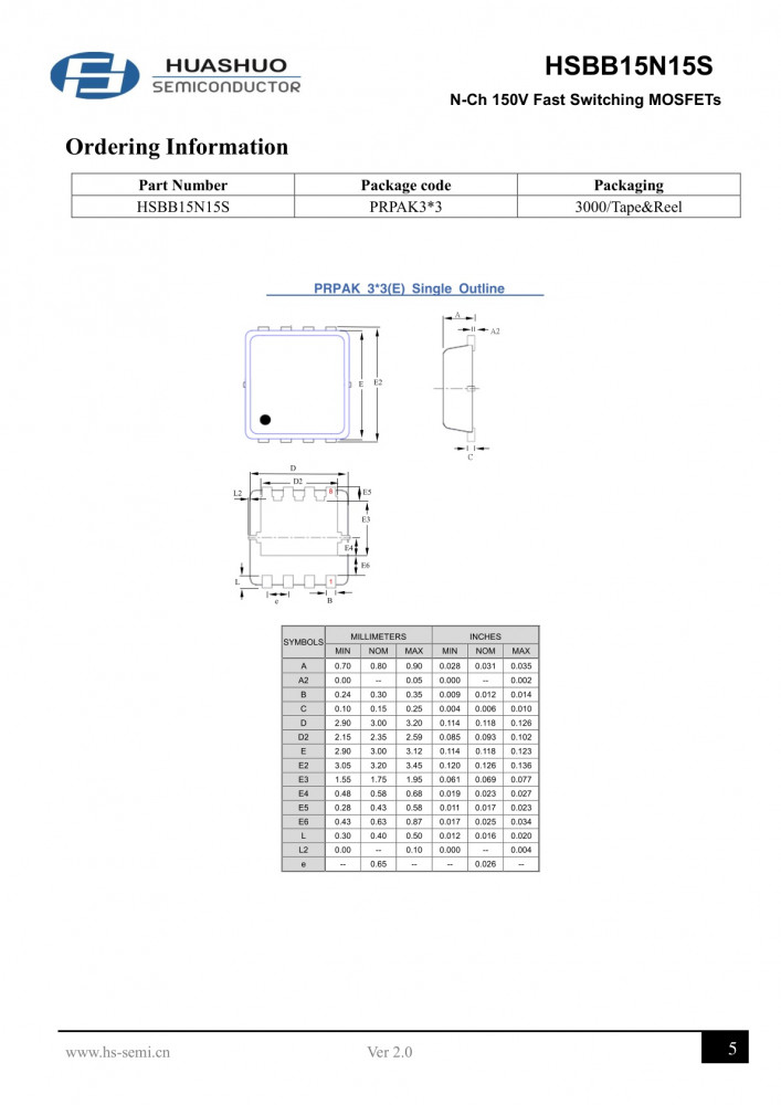 HSBB15N15S datasheet page 5