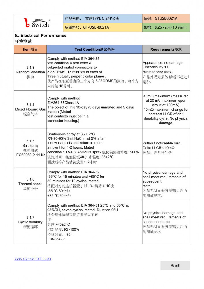 GT-USB-8021A specification page 7