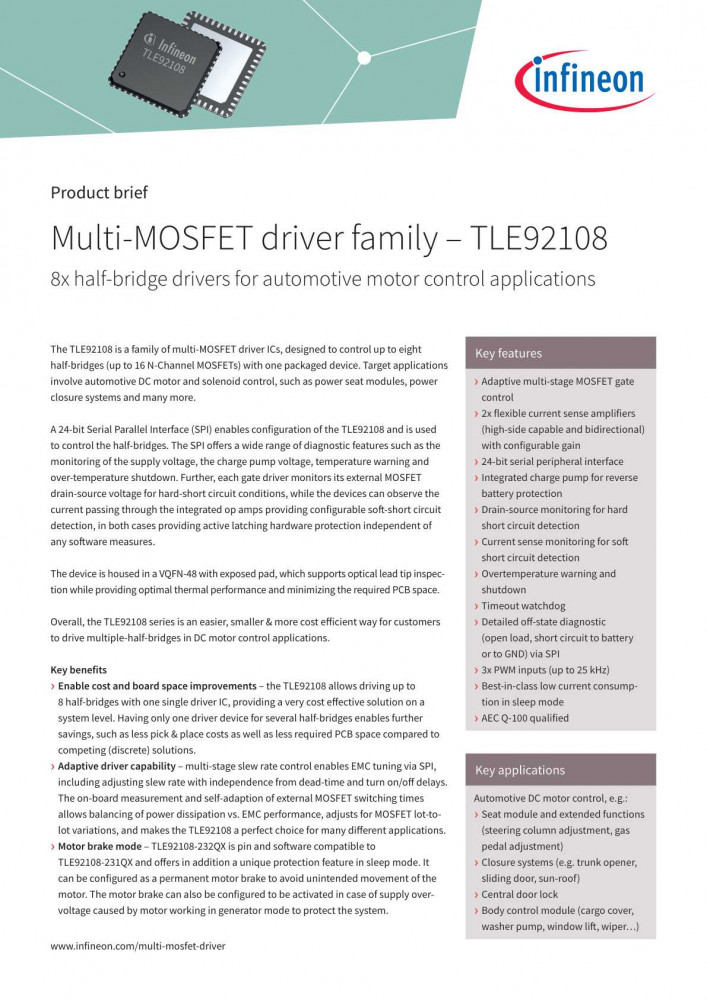TLE92108 technical document page 1