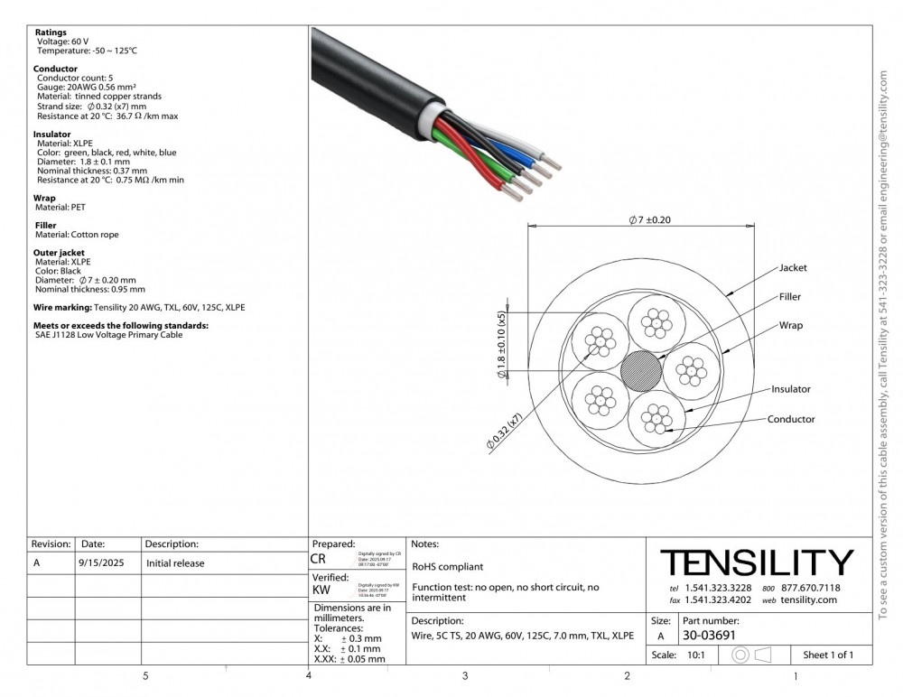 Product drawing for Tensility International model 30-03691