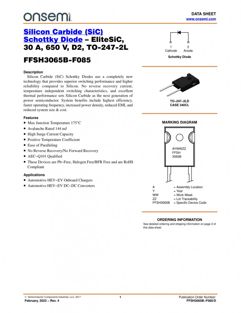 FFSH3065B-F085 datasheet page 1