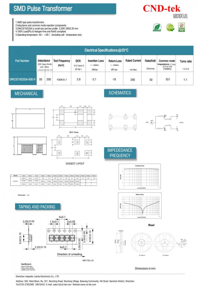 DWC321622GA-500 H technical document page