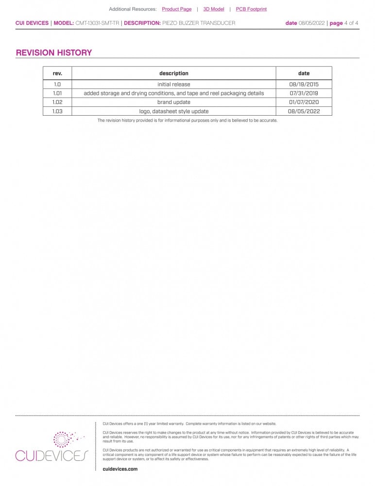 CMT-13031-SMT-TR technical document page 4