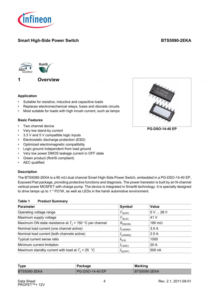 BTS5090-2EKA datasheet page 4