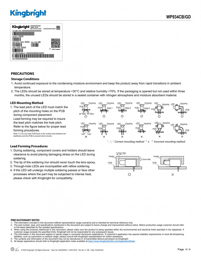 WP934CB/GD datasheet page 4