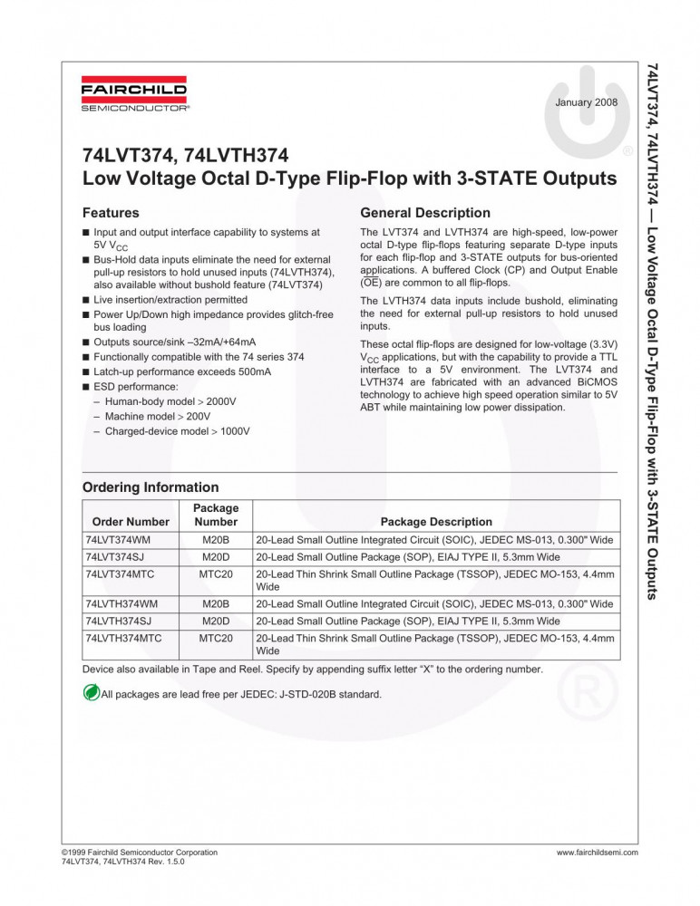 74LVTH374 datasheet page 2