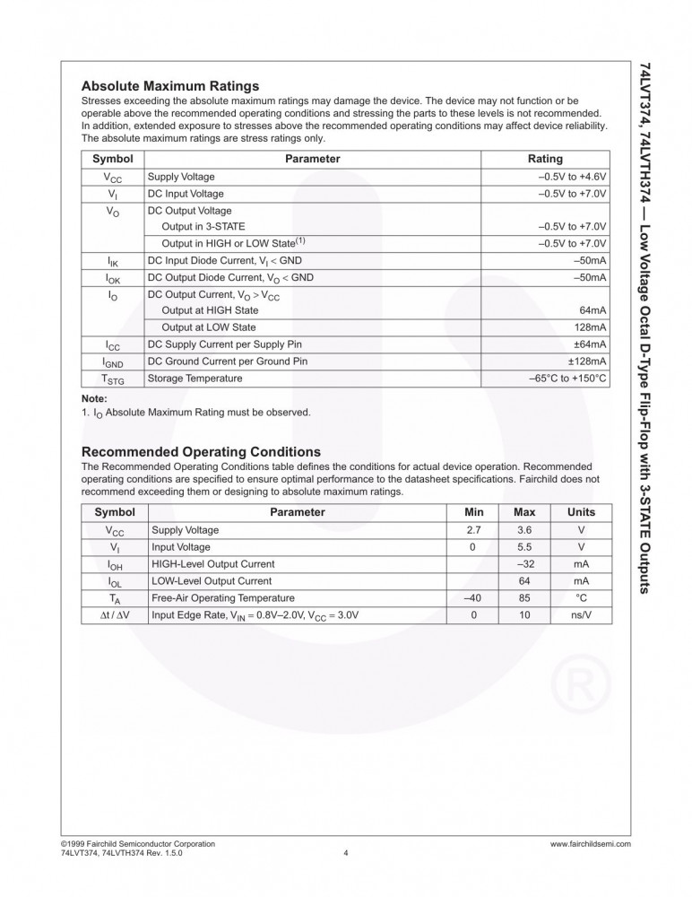 74LVTH374 datasheet page 5