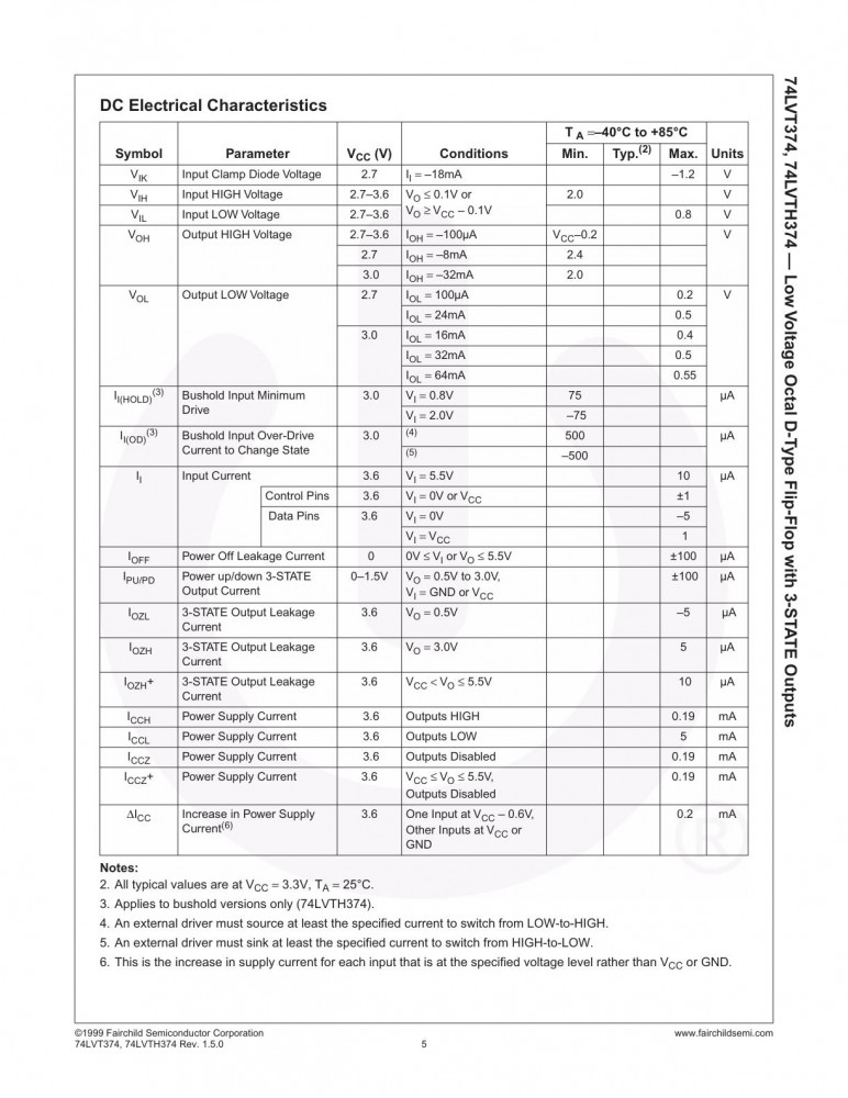 74LVTH374 datasheet page 6
