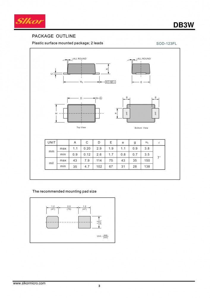 DB3W datasheet page 3