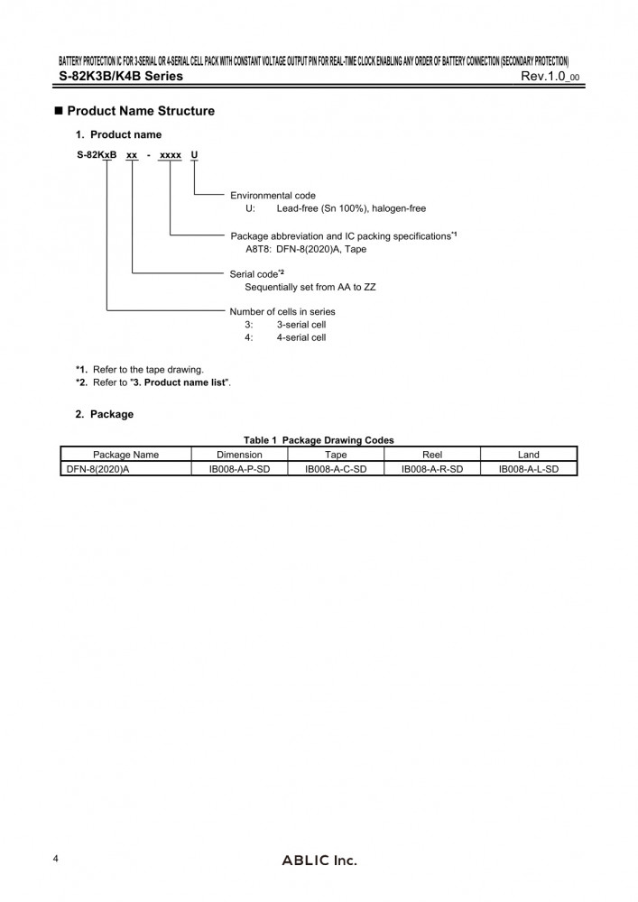 ABLIC S-82K3B/K4B technical document page 4