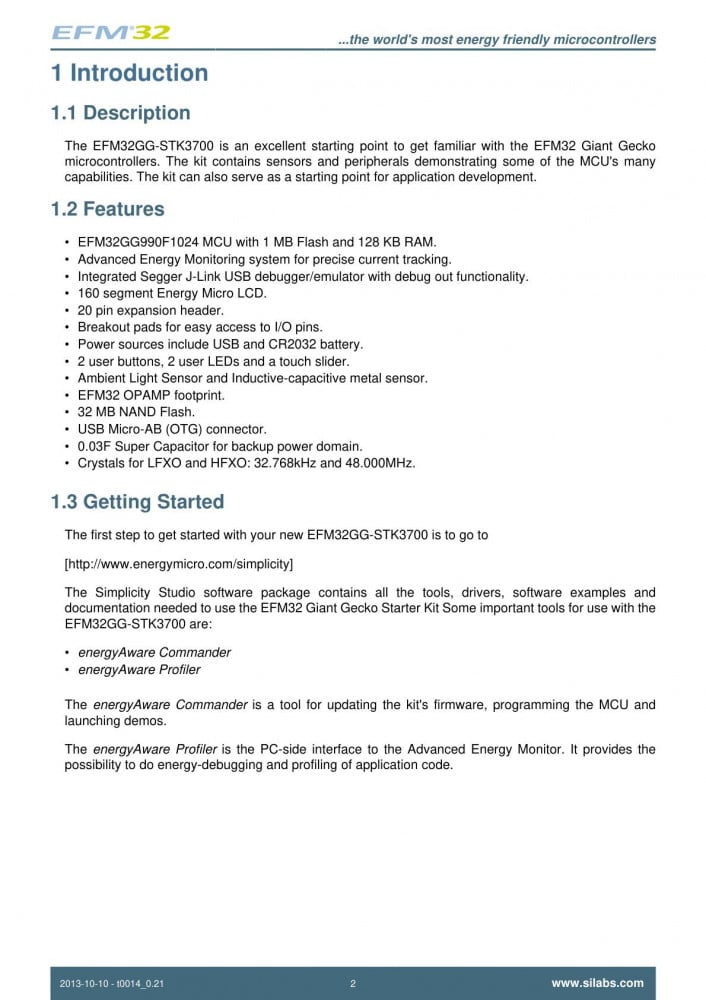EFM32GG documentation page 2