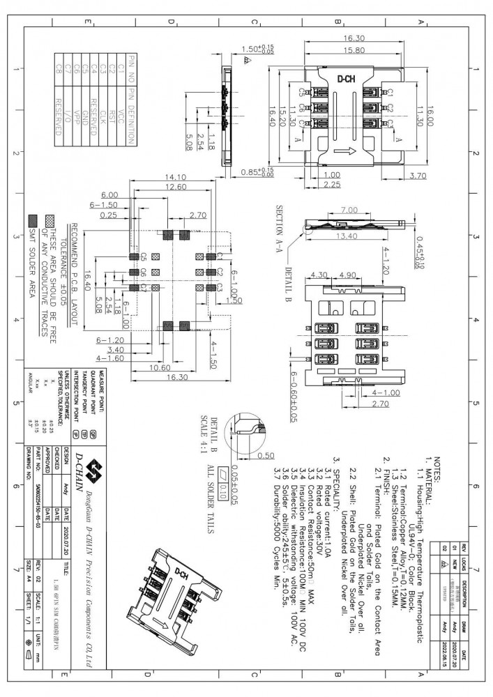 D-CHAIN SA0602254150-65-03 technical document page
