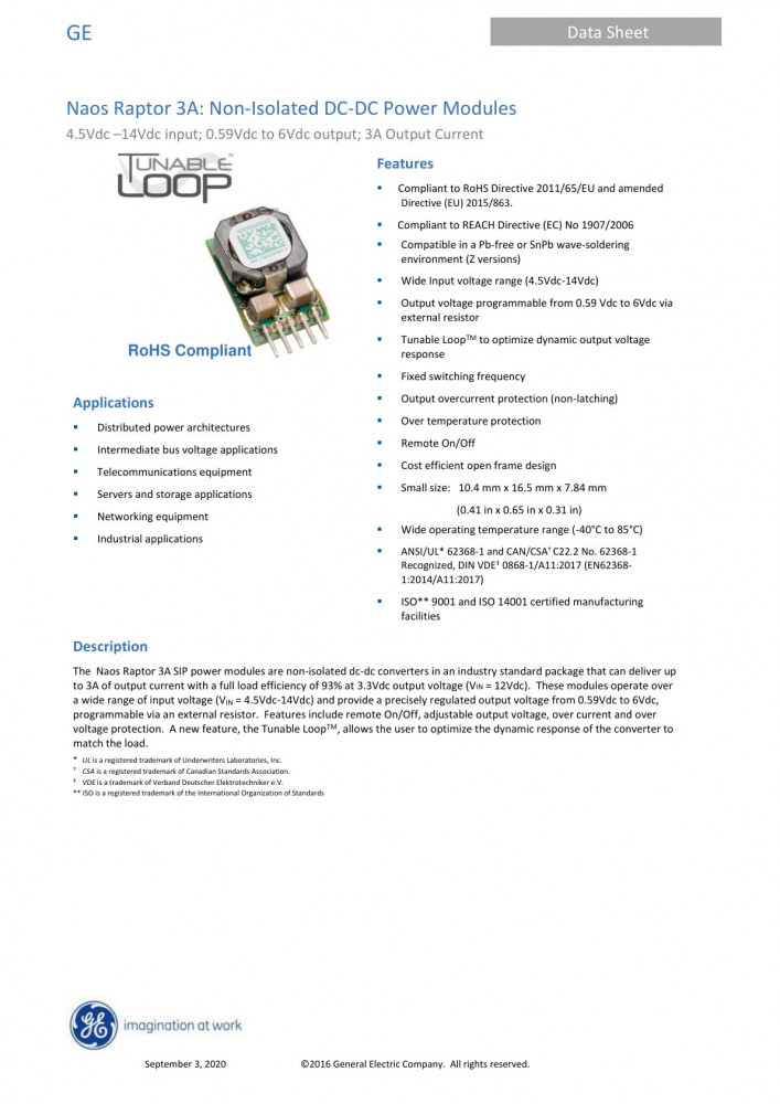 NSR003A0X4Z datasheet page 1