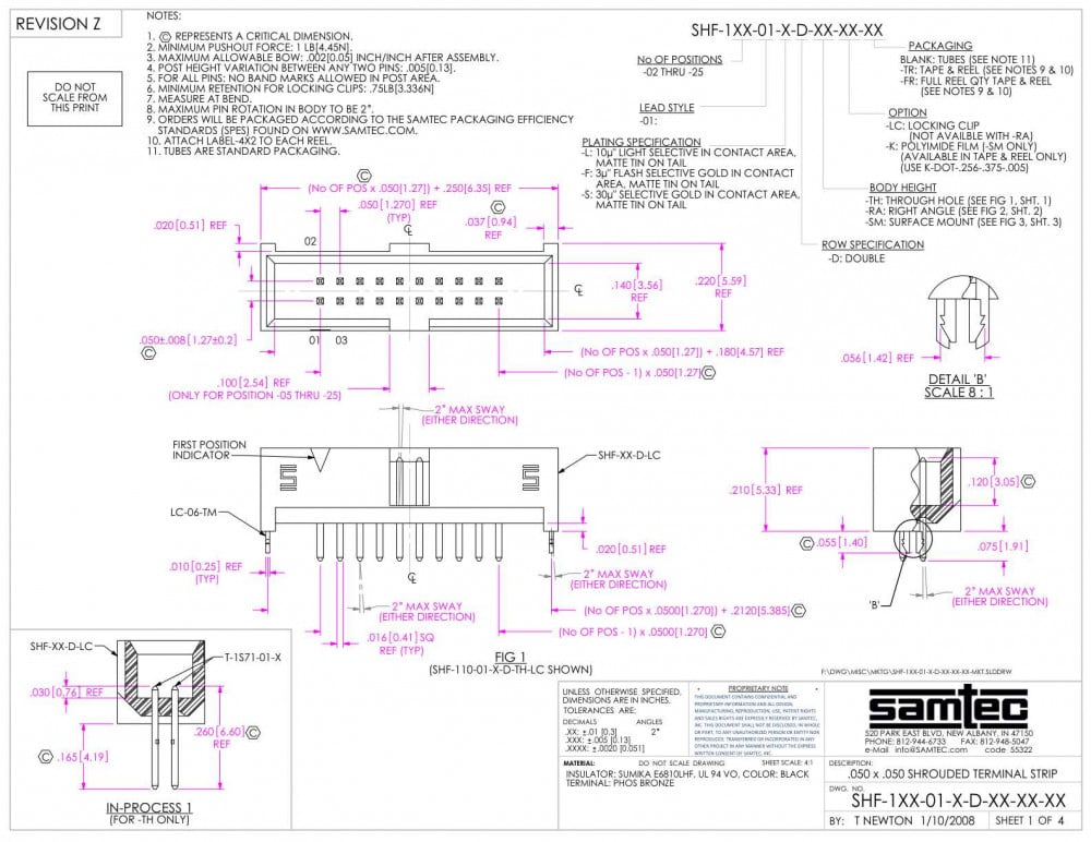 SHF-115-01-L-D-RA technical document page 1