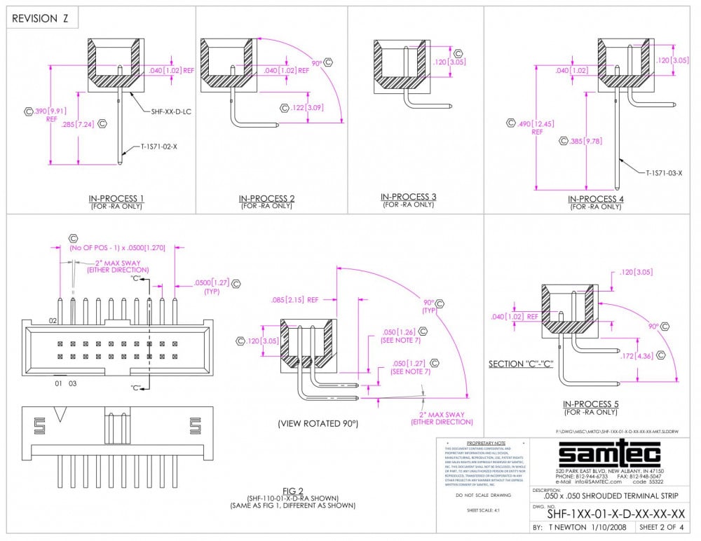 SHF-115-01-L-D-RA technical document page 2