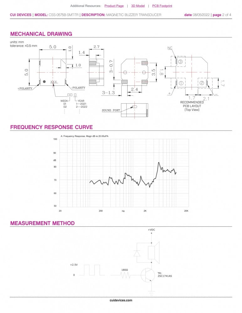 CSS-0575B-SMT-TR datasheet page 2