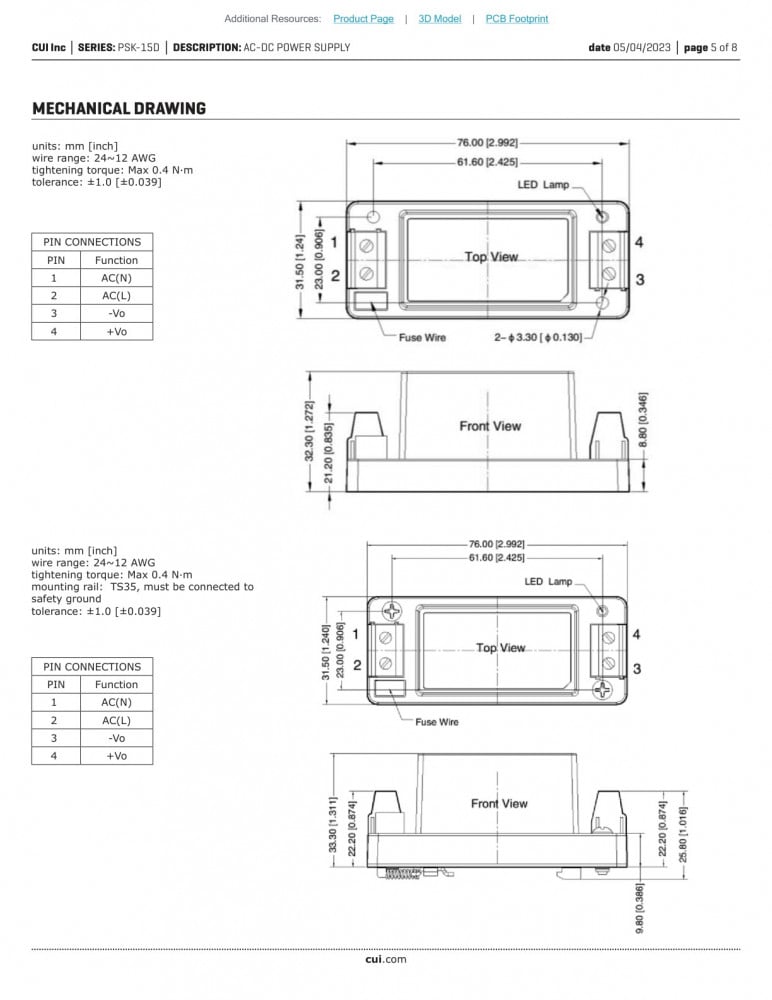 PSK-15D-9 datasheet page 5