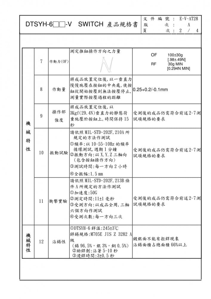 DTSYH-6-V specification page 3